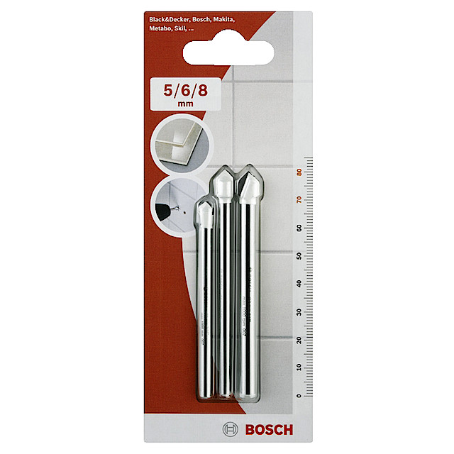 Glas- och kakelborrsats Bosch 3 delar | Clas Ohlson